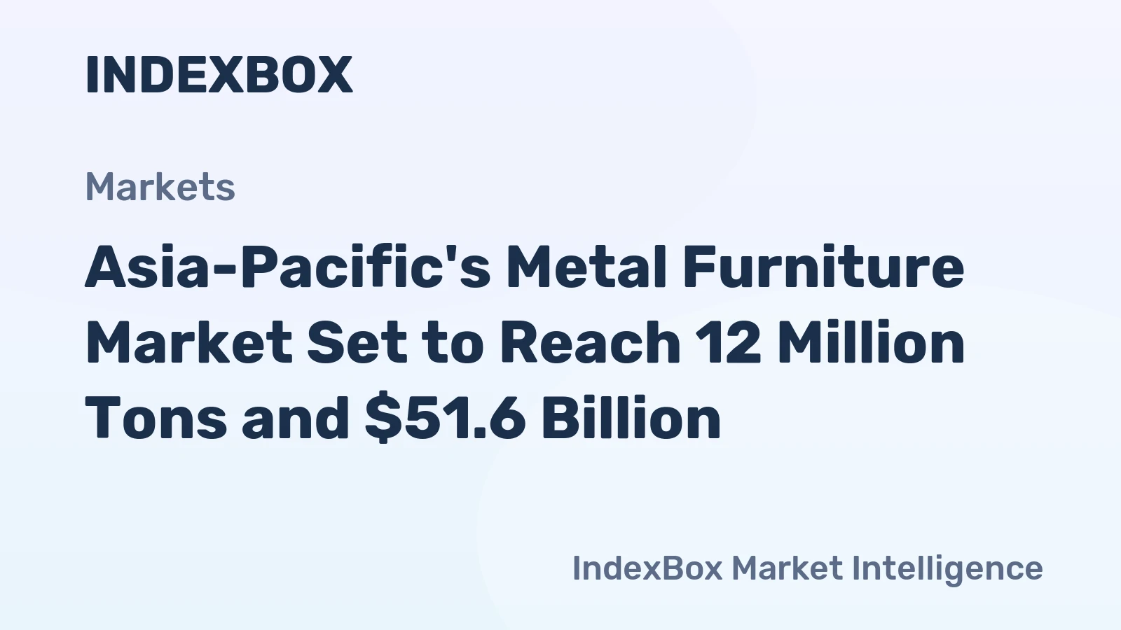 Asia-Pacific's Metal Furniture Market Set to Reach 12 Million Tons and $51.6 Billion