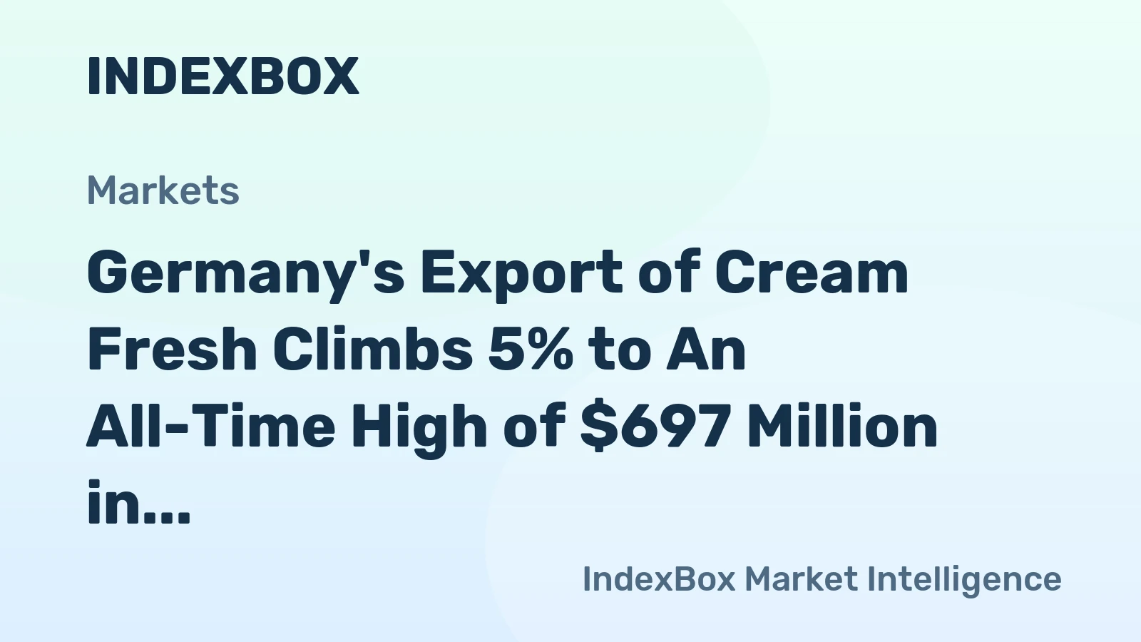 Germany's Export of Cream Fresh Climbs 5% to An All-Time High of $697 Million in 2024