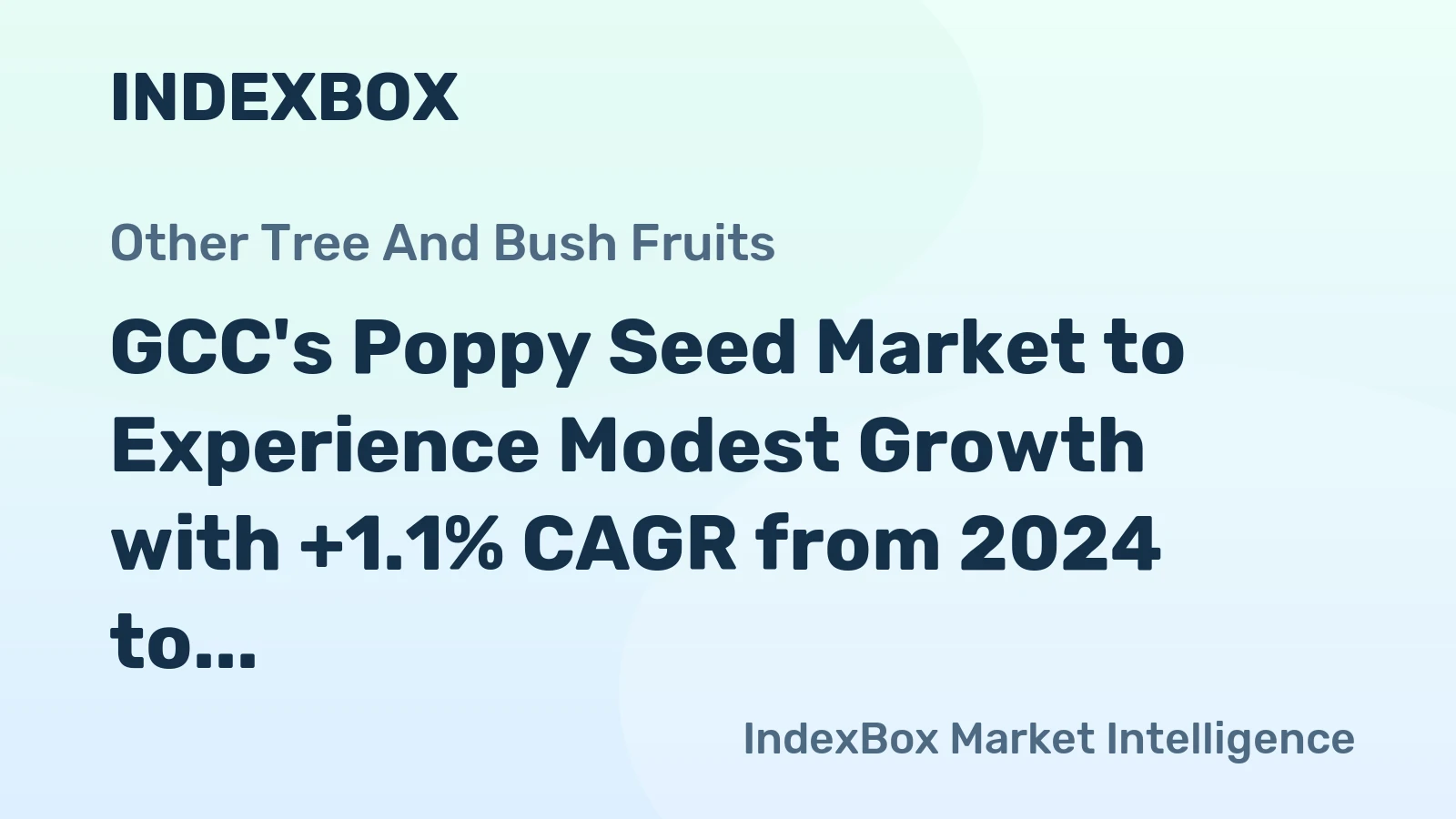 GCC's Poppy Seed Market to Experience Modest Growth with +1.1% CAGR from 2024 to 2035