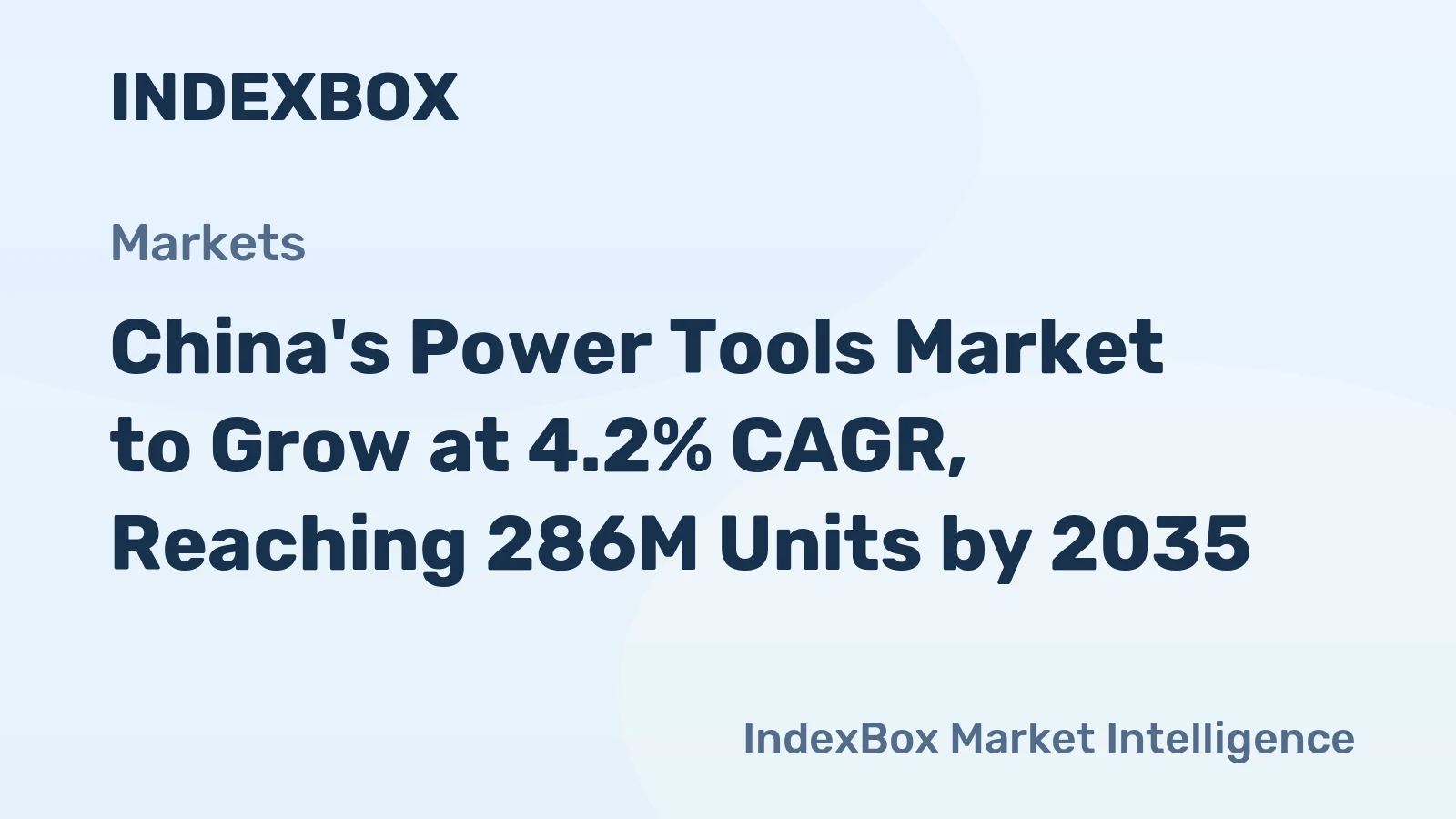 China's Power Tools Market to Grow at 4.2% CAGR, Reaching 286M Units by 2035