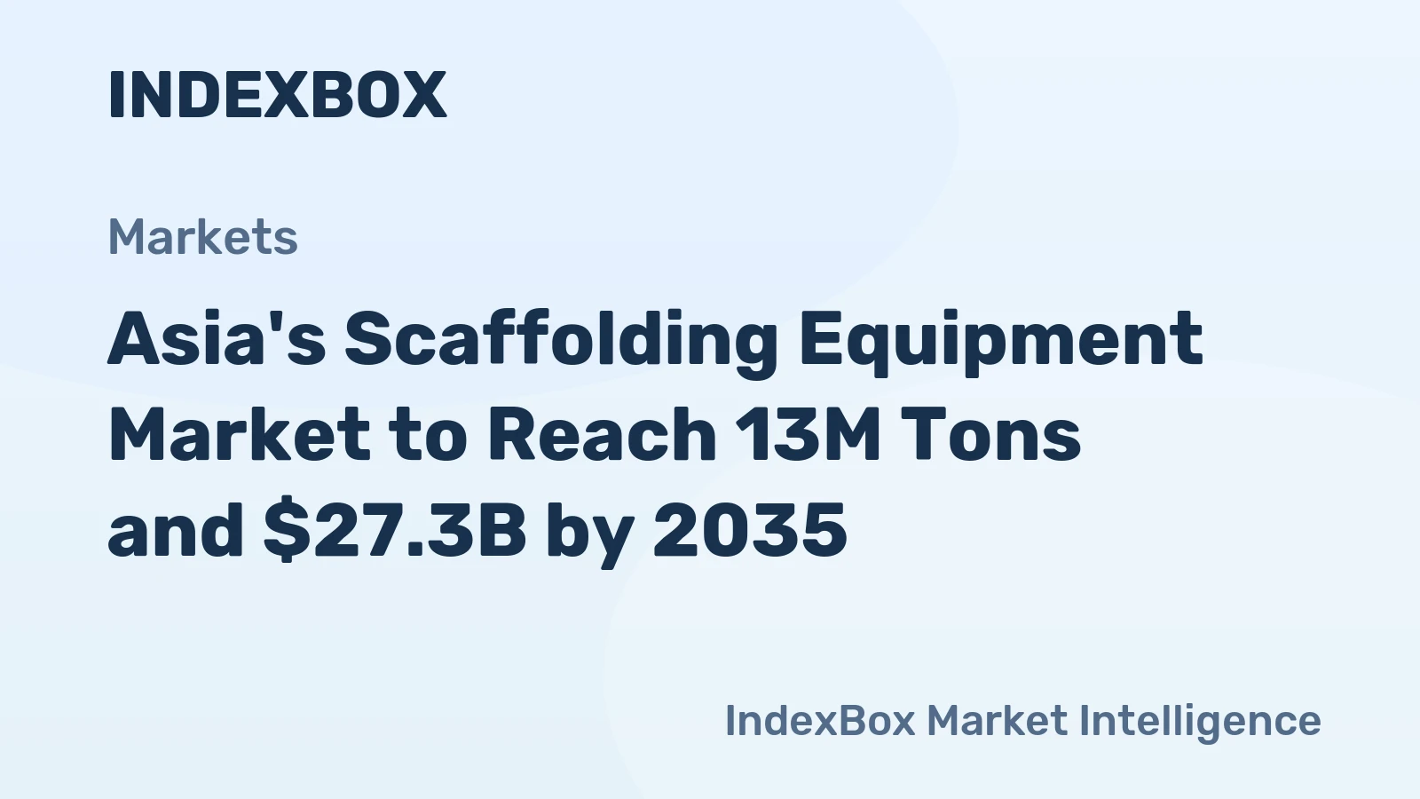 Asia's Scaffolding Equipment Market to Reach 13M Tons and $27.3B by 2035