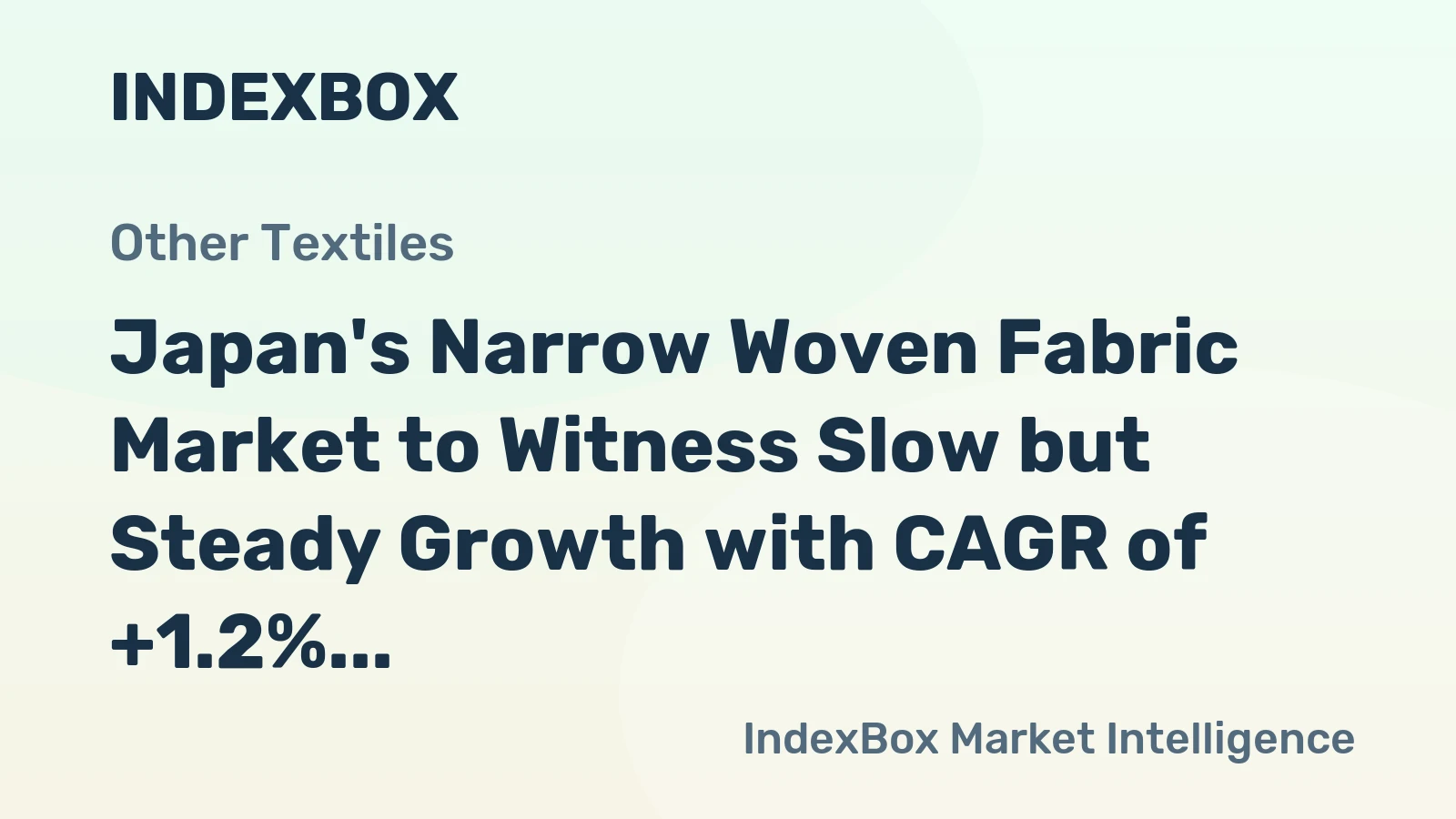 Japan's Narrow Woven Fabric Market to Witness Slow but Steady Growth with CAGR of +1.2%