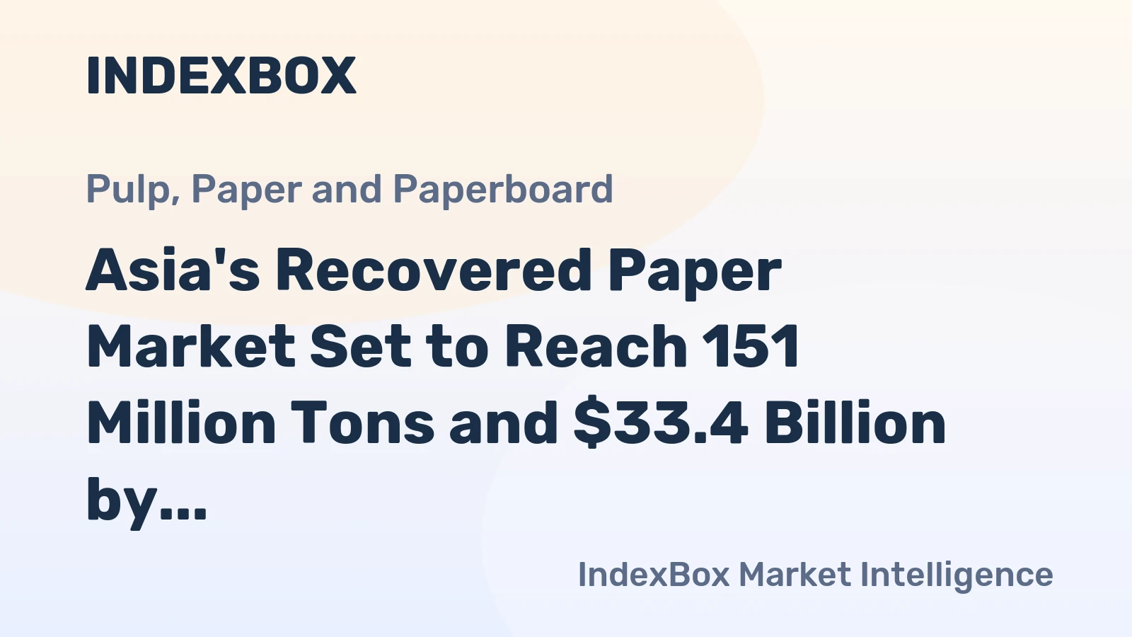 Asia's Recovered Paper Market Set to Reach 151 Million Tons and $33.4 Billion by 2035