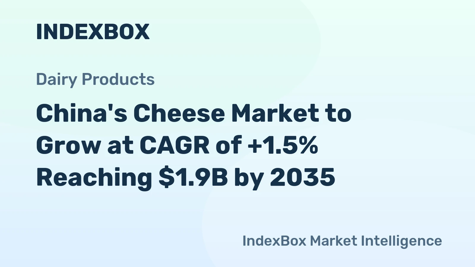 China's Cheese Market to Grow at CAGR of +1.5% Reaching $1.9B by 2035