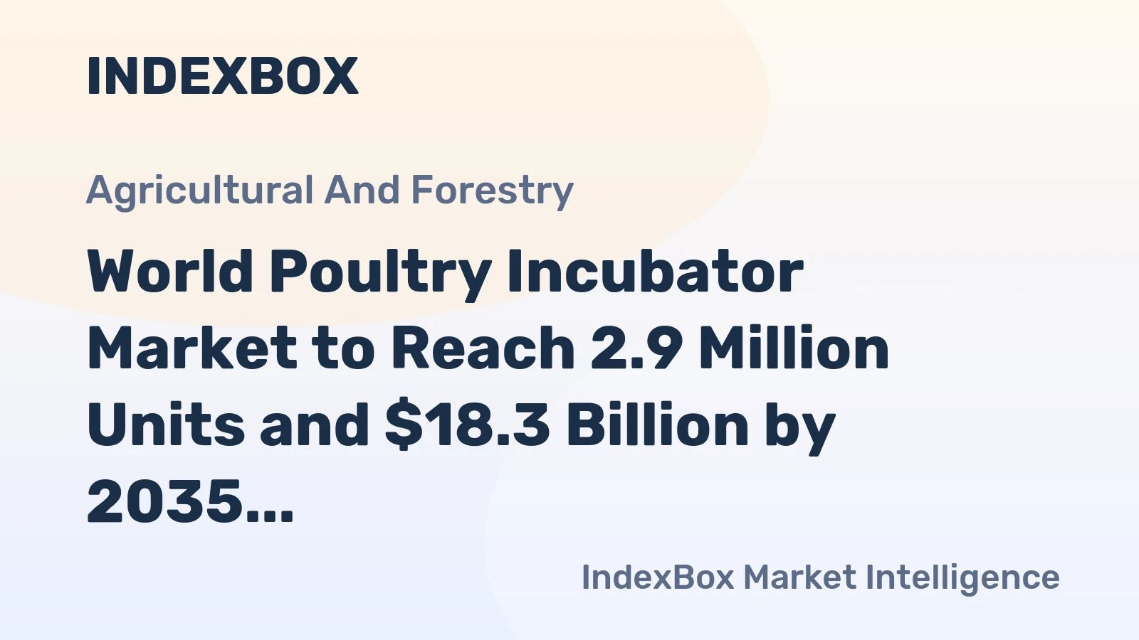 World Poultry Incubator Market to Reach 2.9 Million Units and $18.3 Billion by 2035