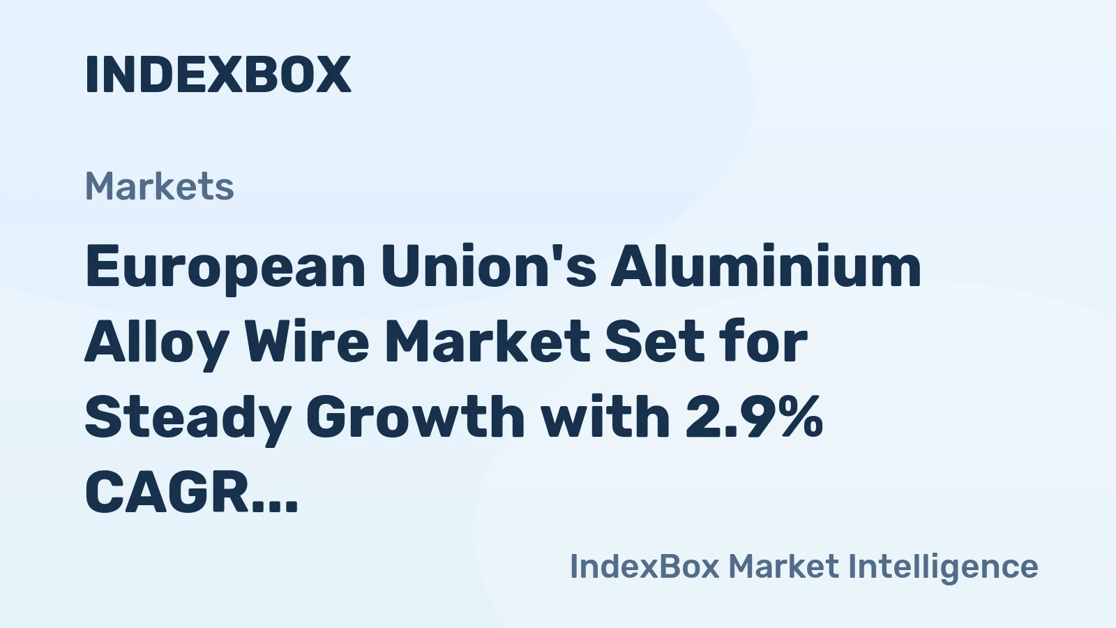 European Union's Aluminium Alloy Wire Market Set for Steady Growth with 2.9% CAGR in Value