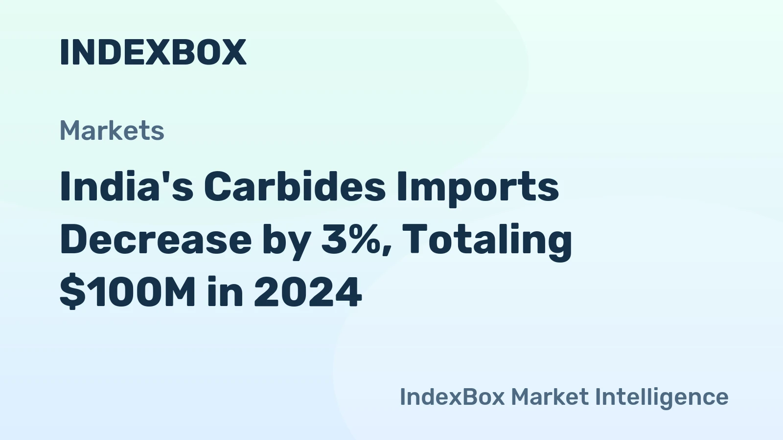 India's Carbides Imports Decrease by 3%, Totaling $100M in 2024