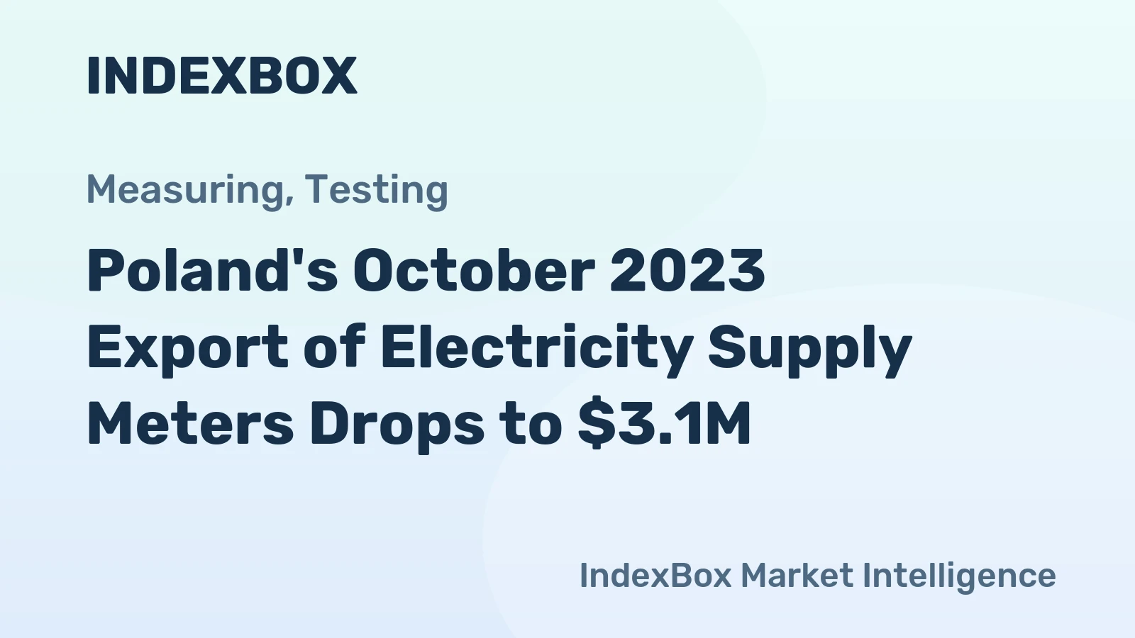 Poland's October 2023 Export of Electricity Supply Meters Drops to $3.1M