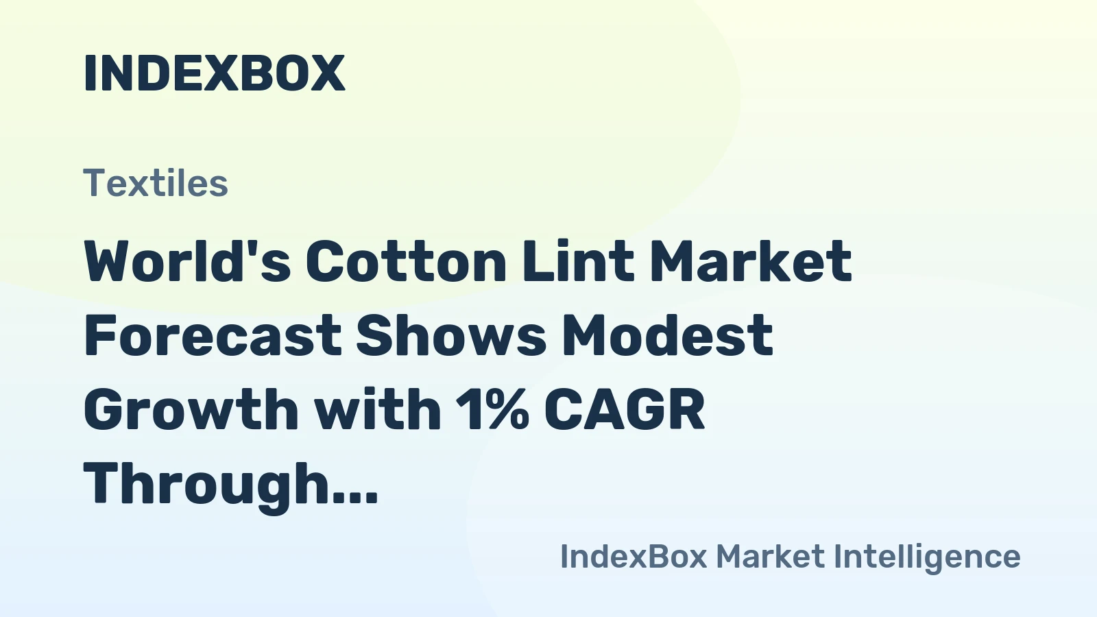 World's Cotton Lint Market Forecast Shows Modest Growth with 1% CAGR Through 2035