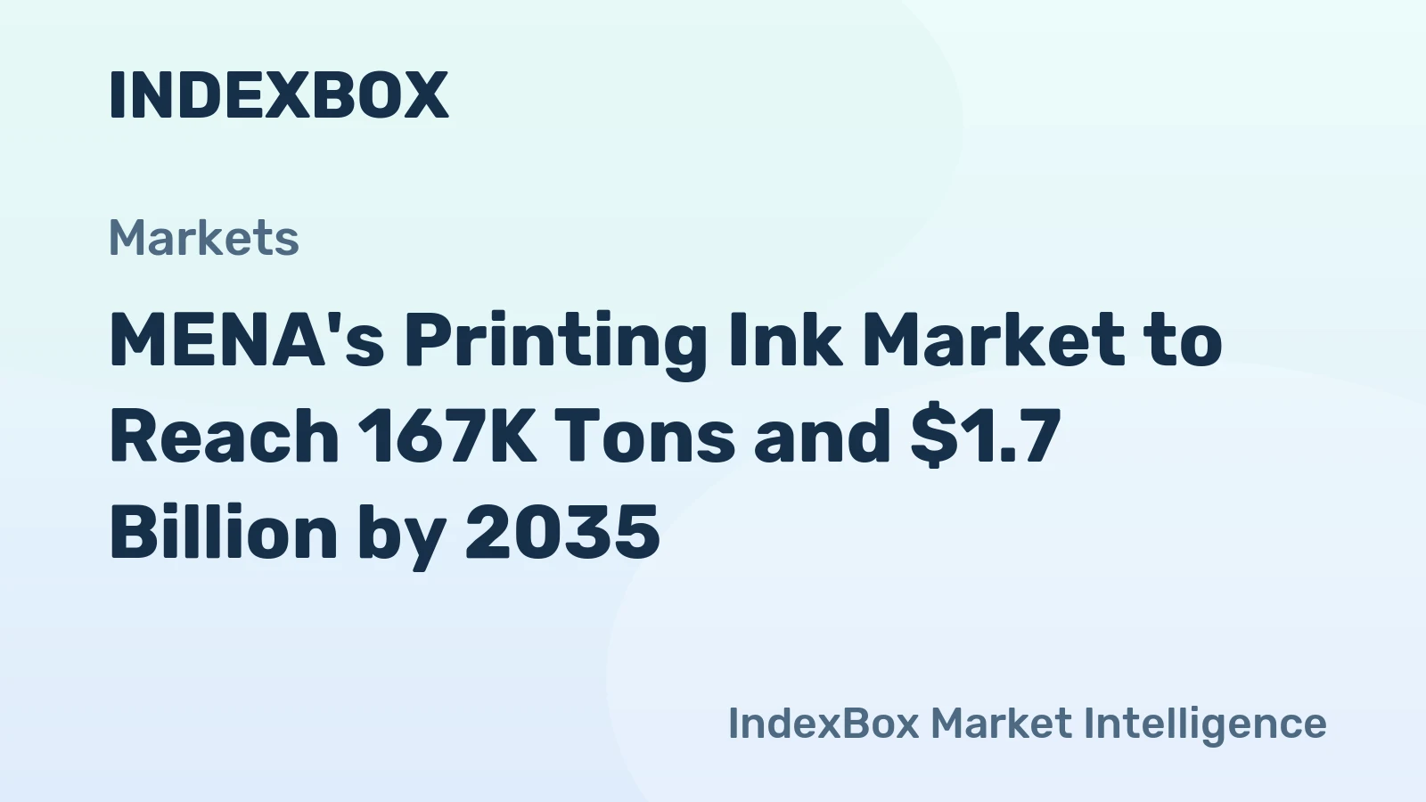 MENA's Printing Ink Market to Reach 167K Tons and $1.7 Billion by 2035