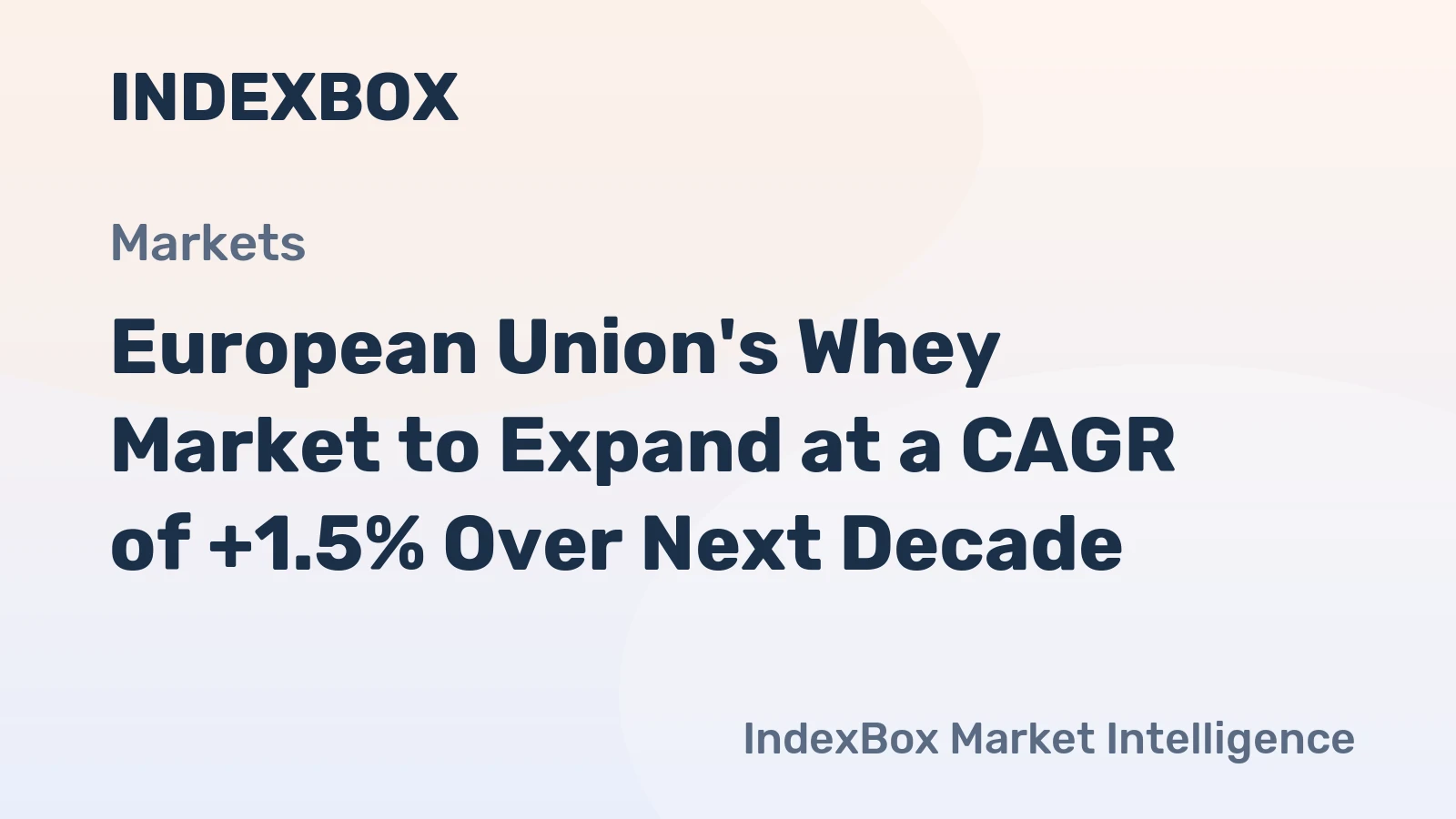 European Union's Whey Market to Expand at a CAGR of +1.5% Over Next Decade