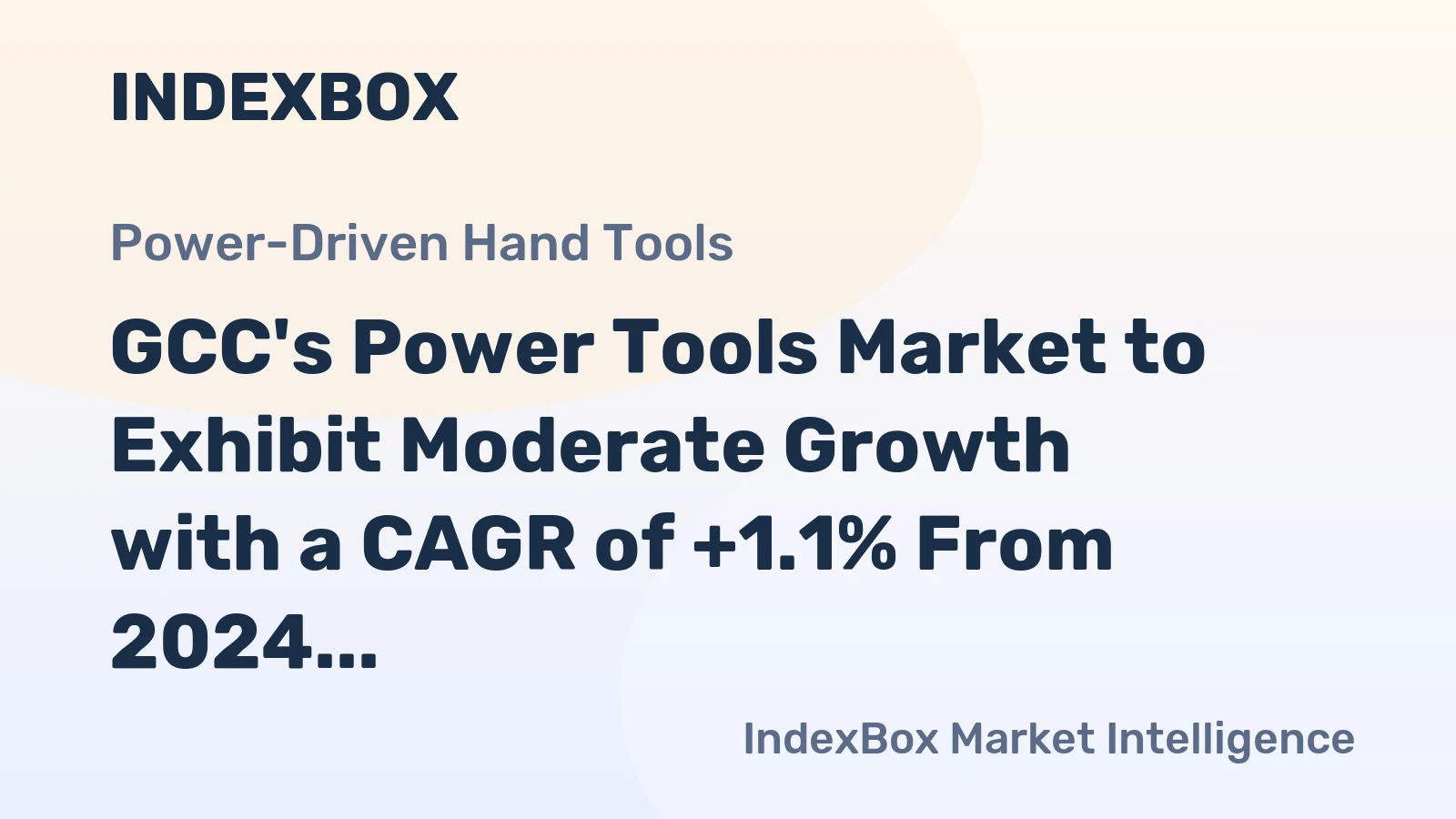 GCC's Power Tools Market to Exhibit Moderate Growth with a CAGR of +1.1% From 2024 to 2035