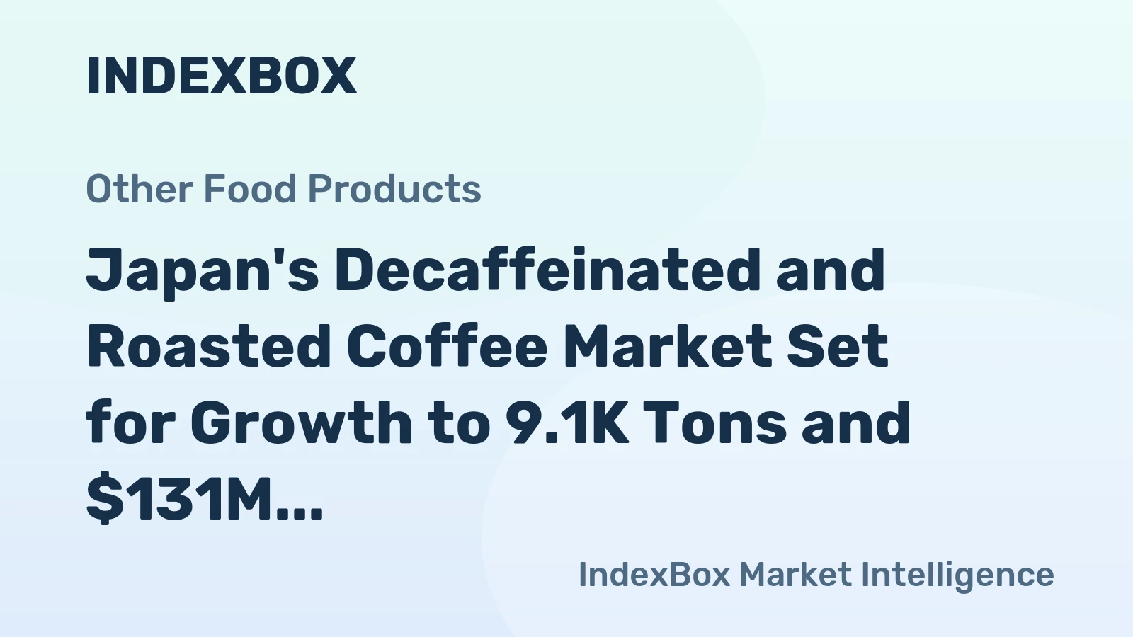 Japan's Decaffeinated and Roasted Coffee Market Set for Growth to 9.1K Tons and $131M by 2035