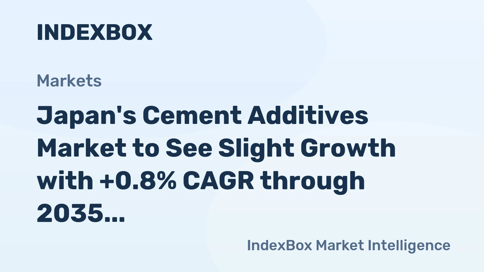 Japan's Cement Additives Market to See Slight Growth with +0.8% CAGR through 2035