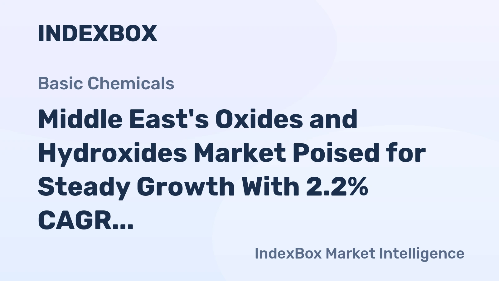 Middle East's Oxides and Hydroxides Market Poised for Steady Growth With 2.2% CAGR in Value Through 2035