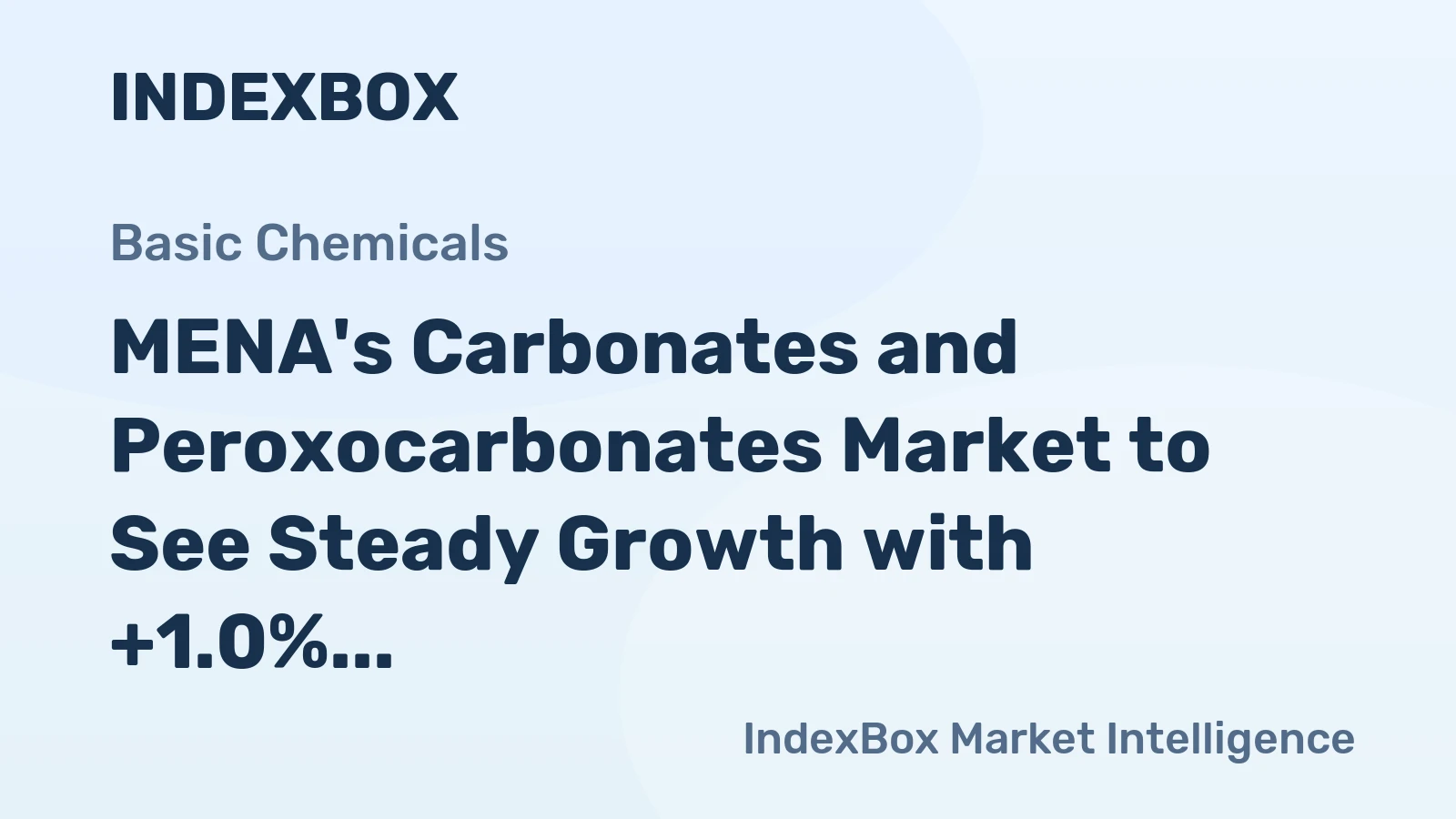 MENA's Carbonates and Peroxocarbonates Market to See Steady Growth with +1.0% CAGR