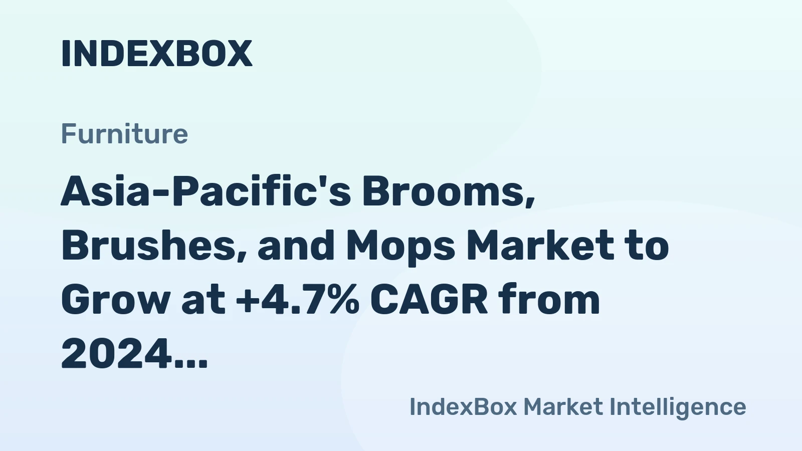 Asia-Pacific's Brooms, Brushes, and Mops Market to Grow at +4.7% CAGR from 2024 to 2035