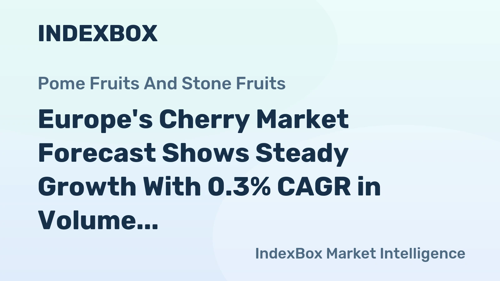Europe's Cherry Market Forecast Shows Steady Growth With 0.3% CAGR in Volume Through 2035