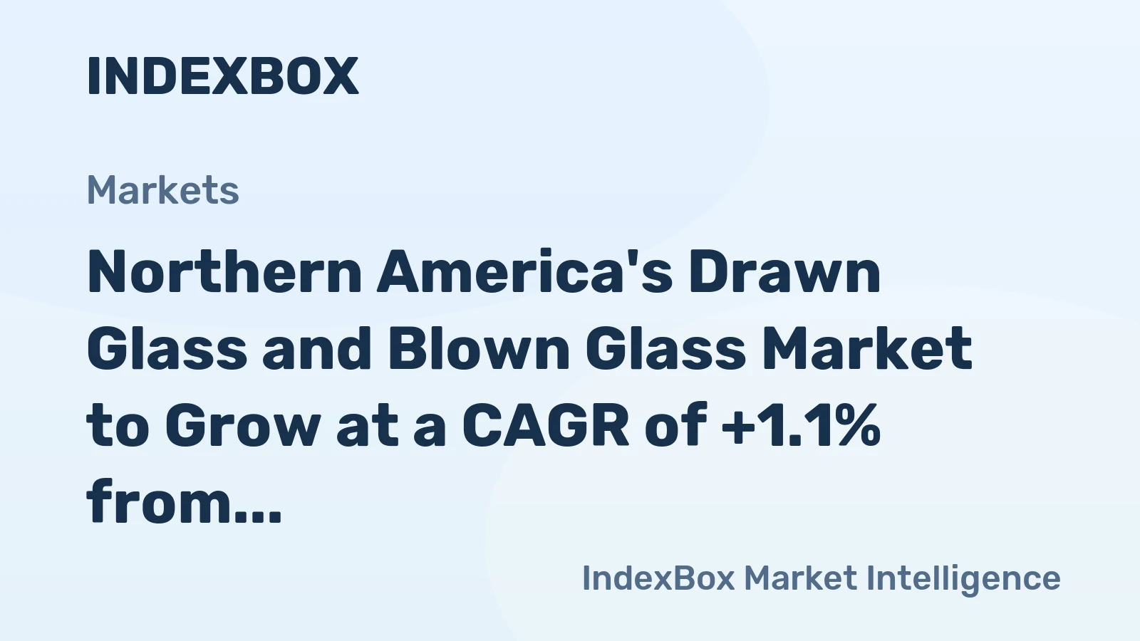 Northern America's Drawn Glass and Blown Glass Market to Grow at a CAGR of +1.1% from 2024 to 2035, Reaching $978M by 2035