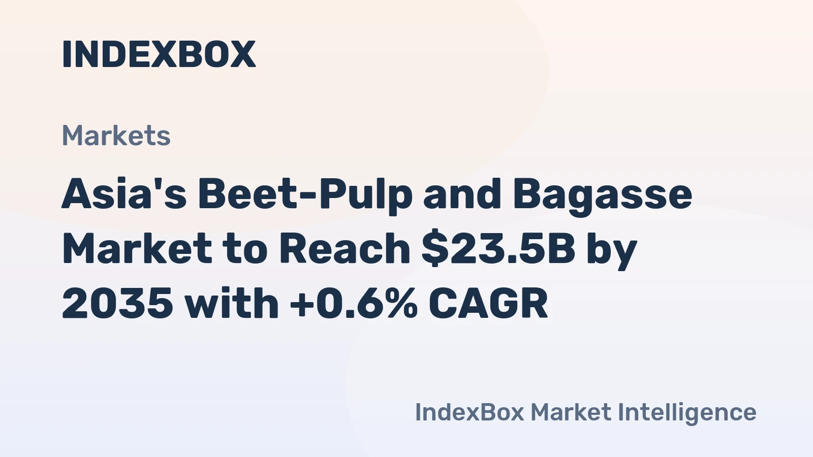 Asia's Beet-Pulp and Bagasse Market to Reach $23.5B by 2035 with +0.6% CAGR