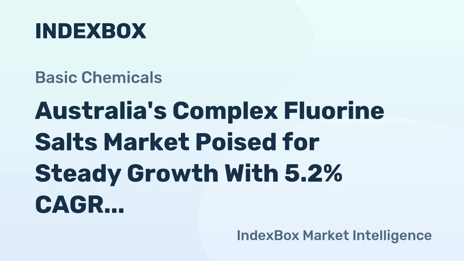 Australia's Complex Fluorine Salts Market Poised for Steady Growth With 5.2% CAGR Through 2035