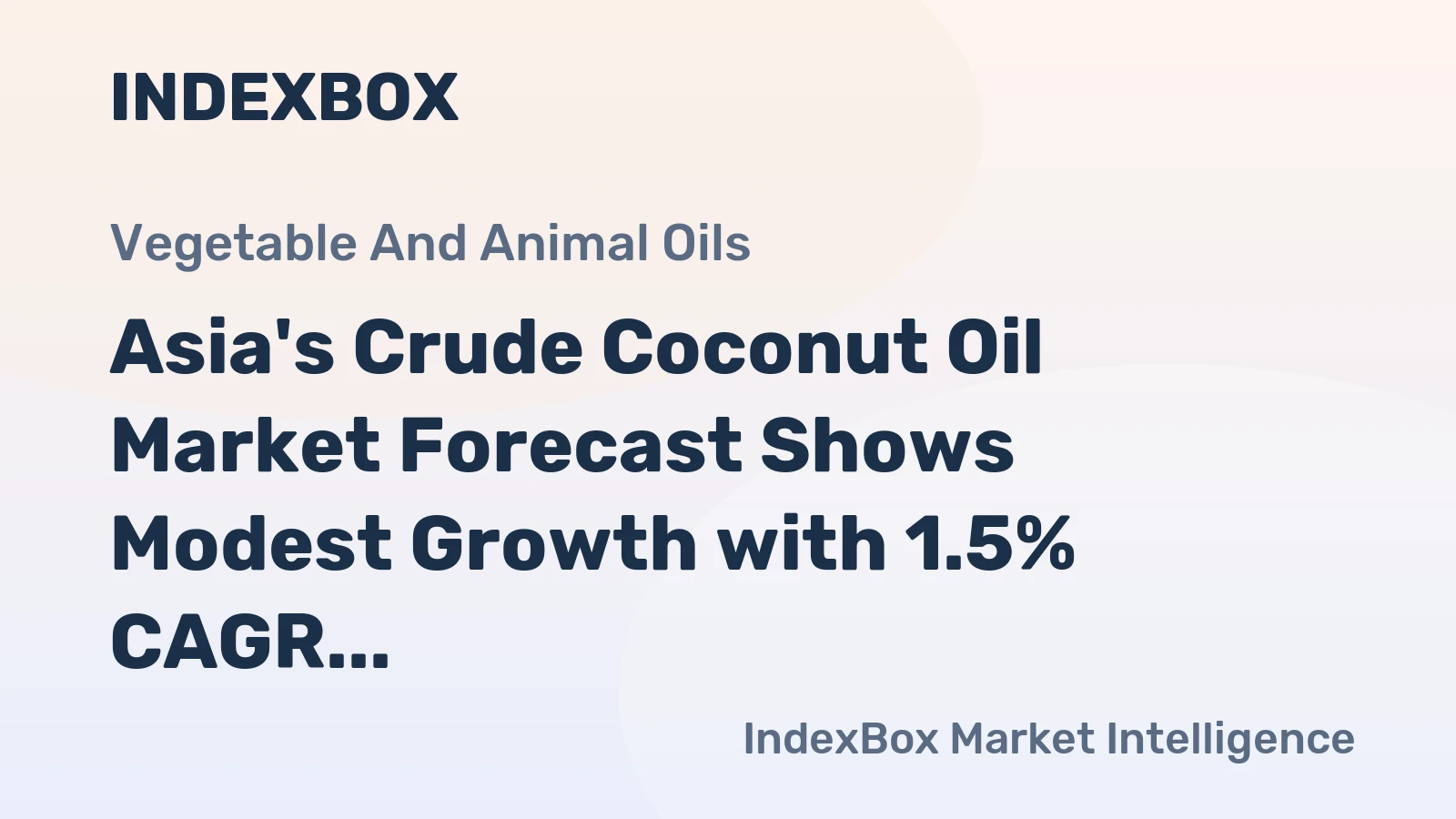 Asia's Crude Coconut Oil Market Forecast Shows Modest Growth with 1.5% CAGR Through 2035