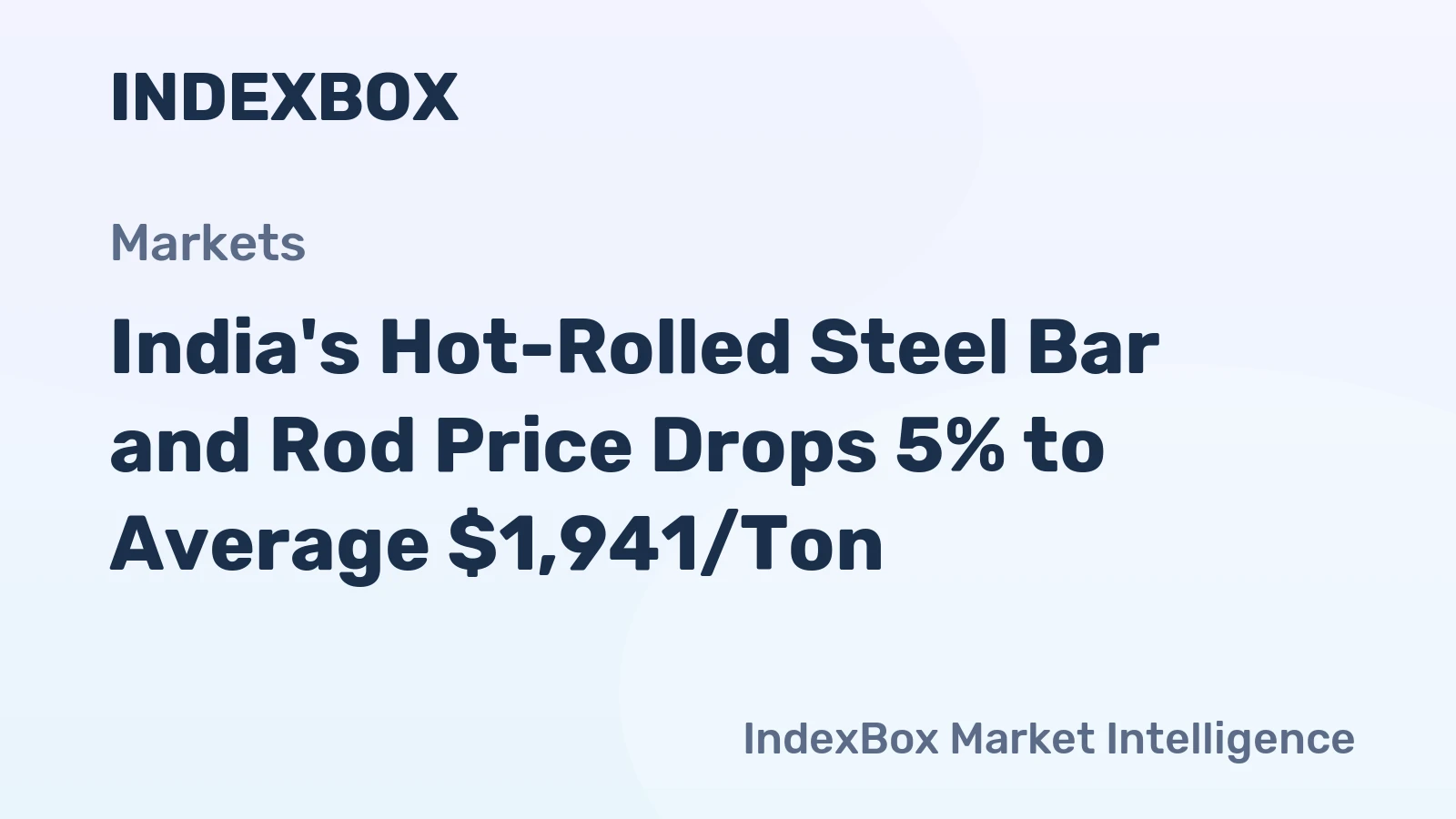India's Hot-Rolled Steel Bar and Rod Price Drops 5% to Average $1,941/Ton