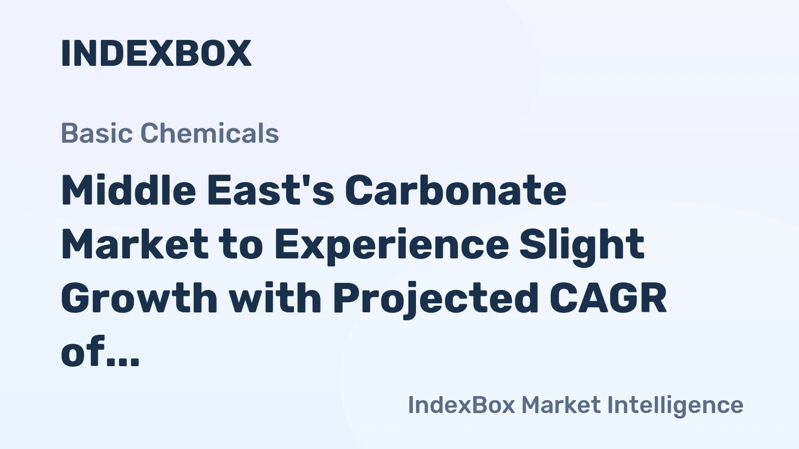 Middle East's Carbonate Market to Experience Slight Growth with Projected CAGR of +0.2%