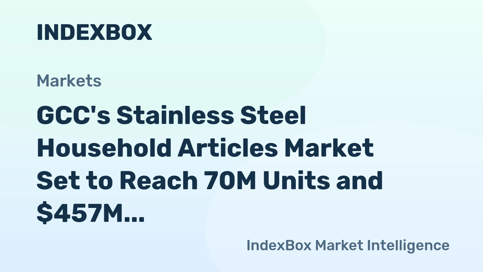 GCC's Stainless Steel Household Articles Market Set to Reach 70M Units and $457M in Value by 2035