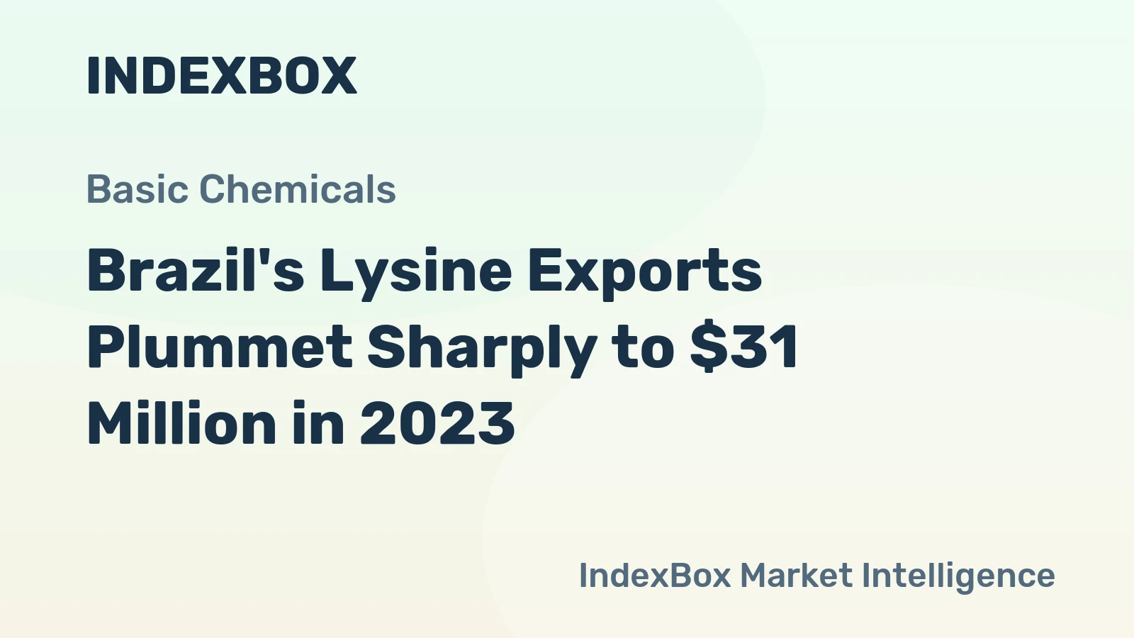 Brazil's Lysine Exports Plummet Sharply to $31 Million in 2023