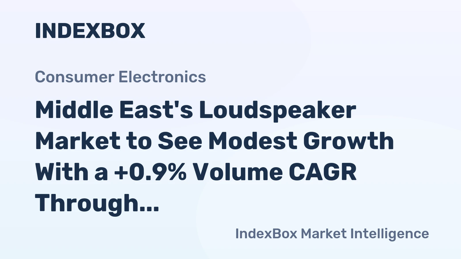 Middle East's Loudspeaker Market to See Modest Growth With a +0.9% Volume CAGR Through 2035