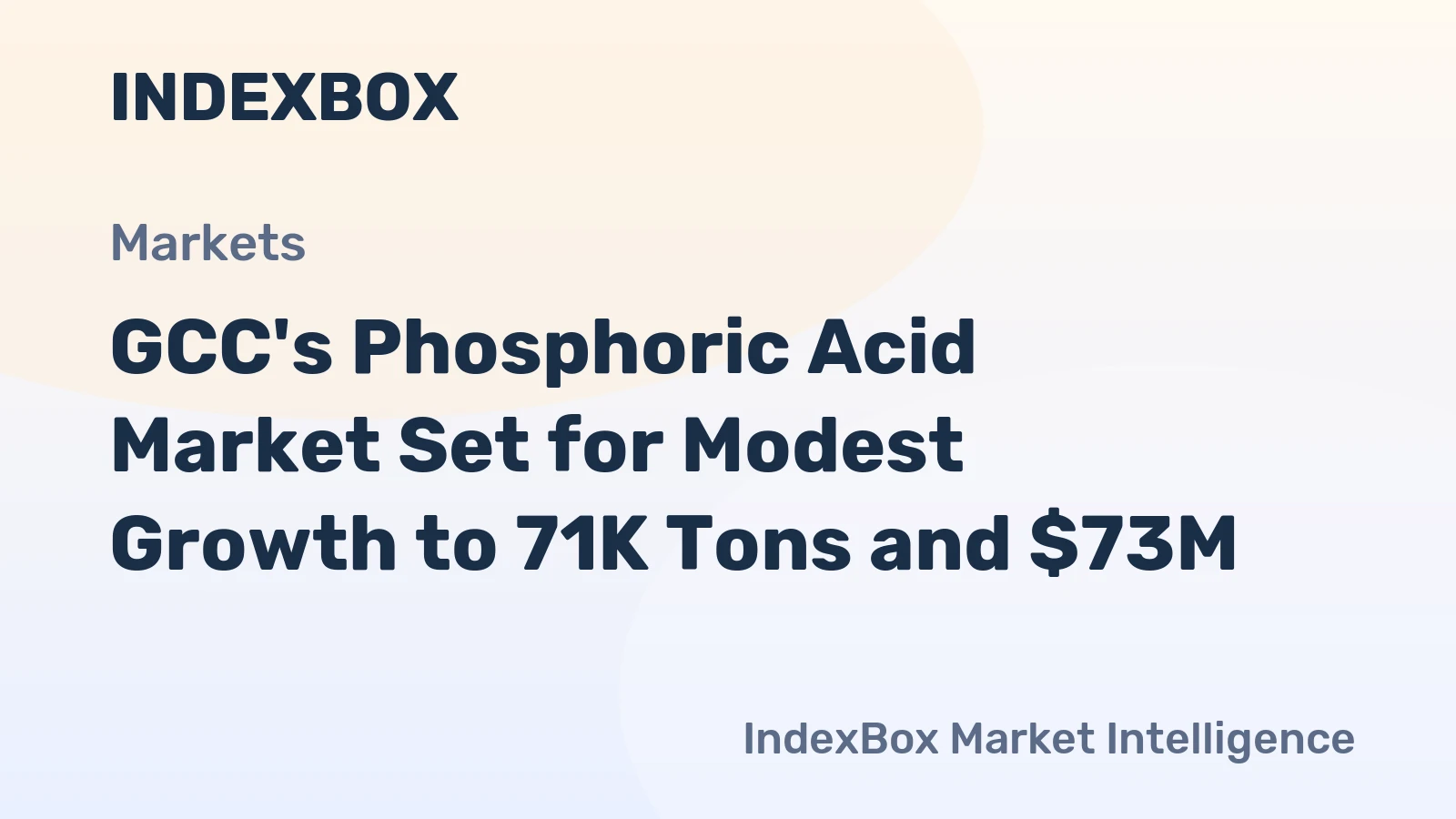 GCC's Phosphoric Acid Market Set for Modest Growth to 71K Tons and $73M