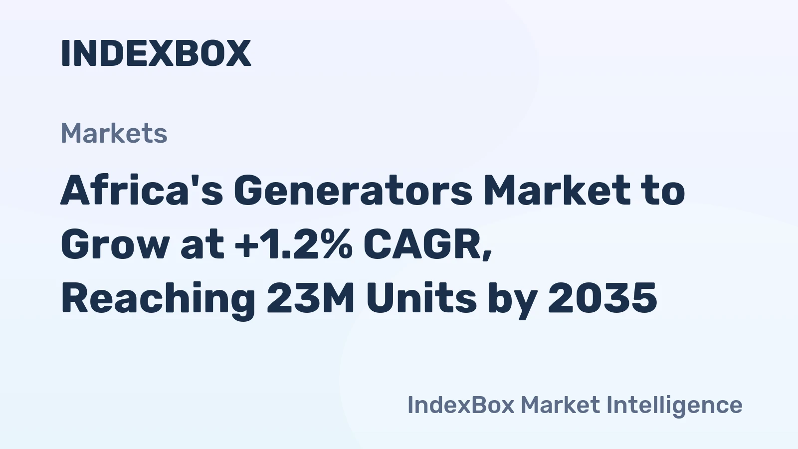 Africa's Generators Market to Grow at +1.2% CAGR, Reaching 23M Units by 2035