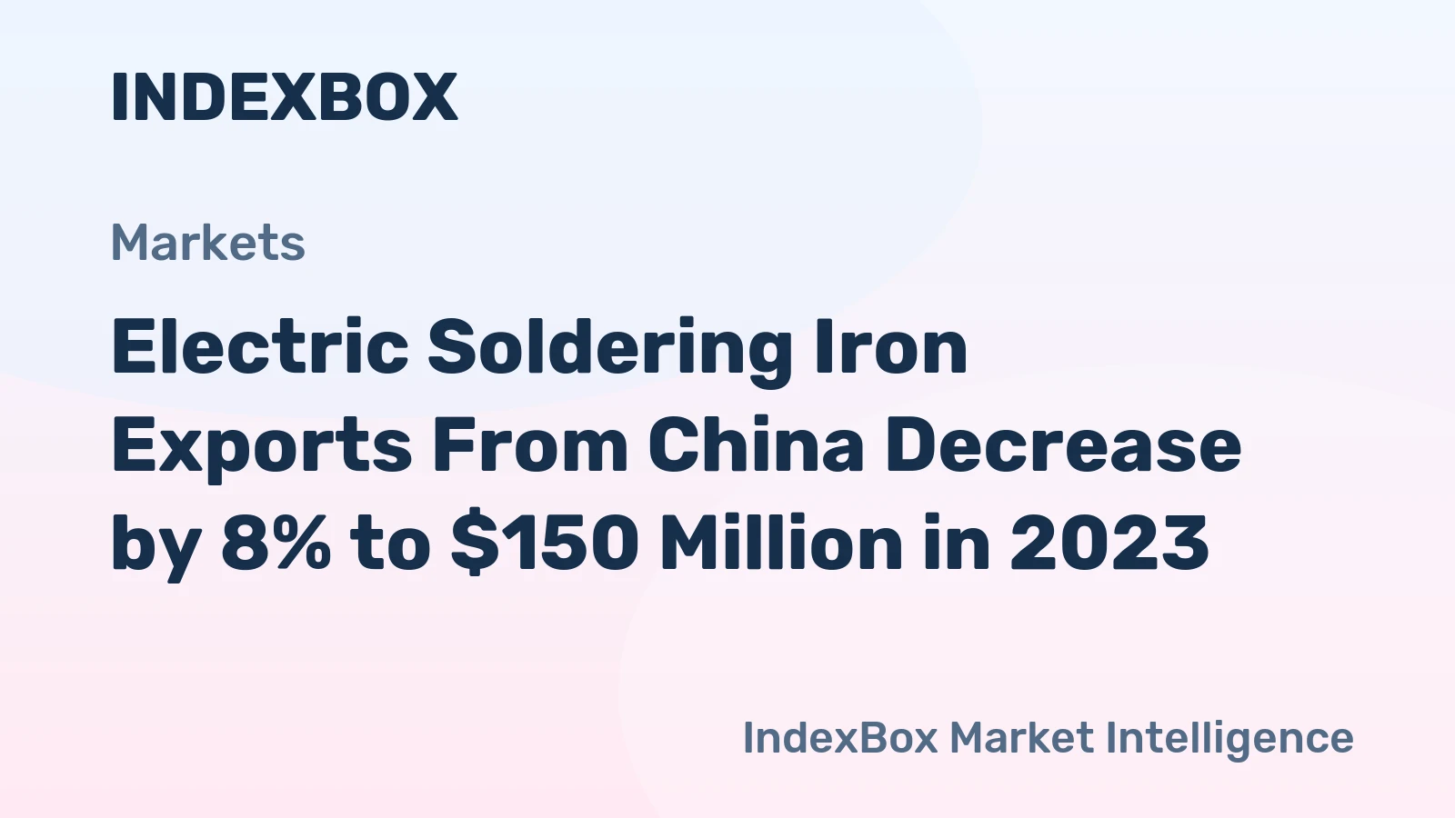 Electric Soldering Iron Exports From China Decrease by 8% to $150 Million in 2023