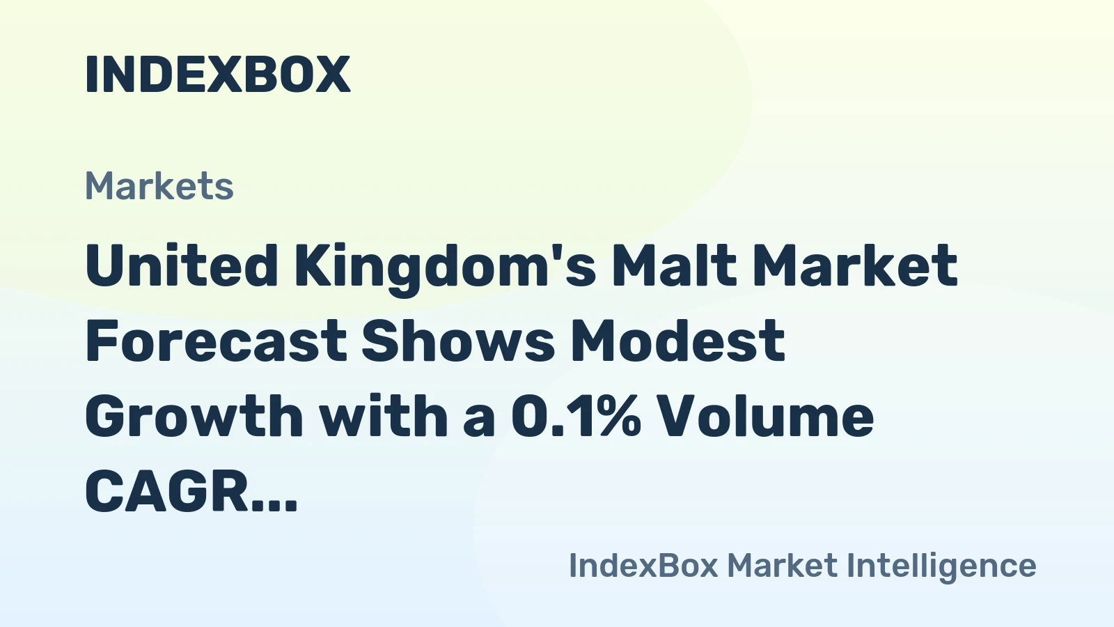 United Kingdom's Malt Market Forecast Shows Modest Growth with a 0.1% Volume CAGR Through 2035