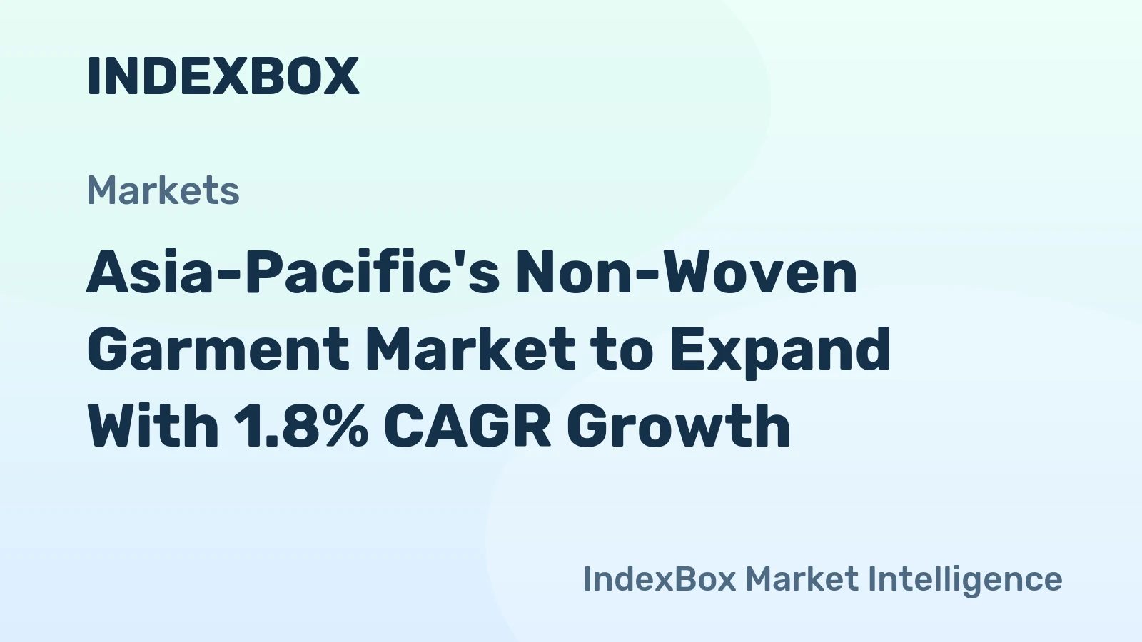 Asia-Pacific's Non-Woven Garment Market to Expand With 1.8% CAGR Growth