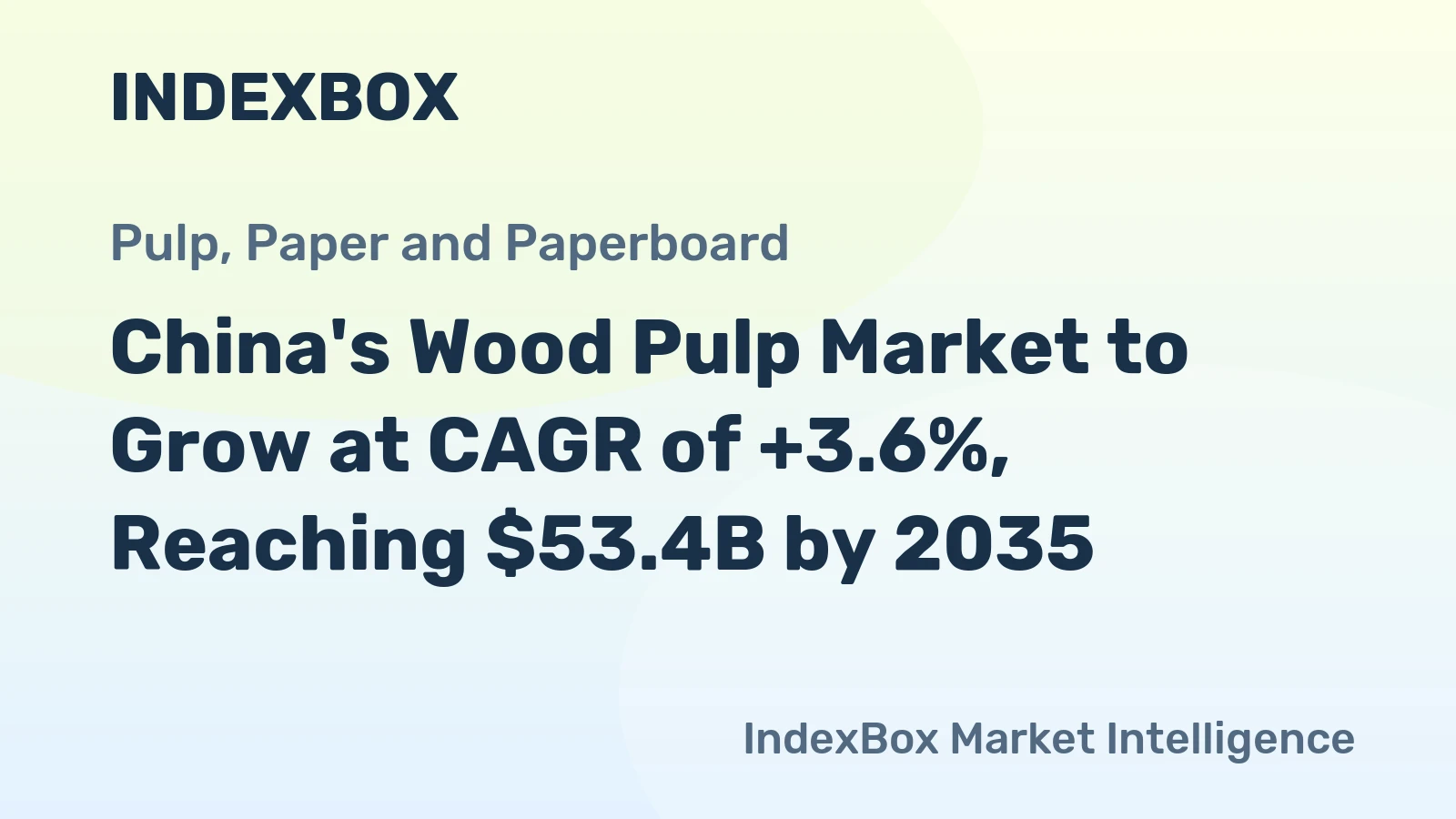 China's Wood Pulp Market to Grow at CAGR of +3.6%, Reaching $53.4B by 2035