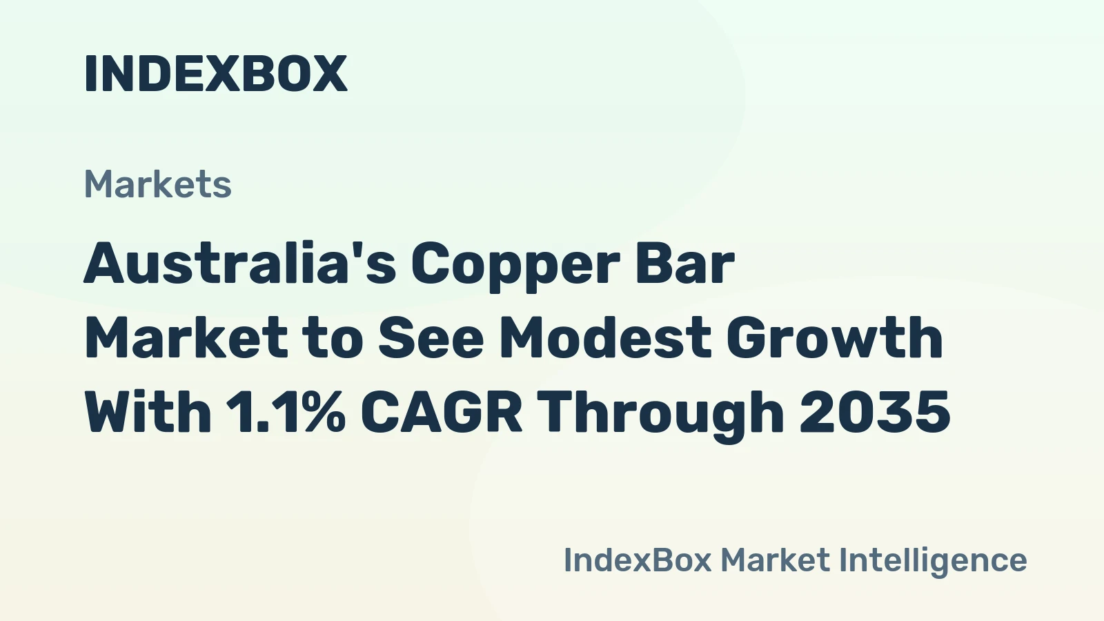 Australia's Copper Bar Market to See Modest Growth With 1.1% CAGR Through 2035