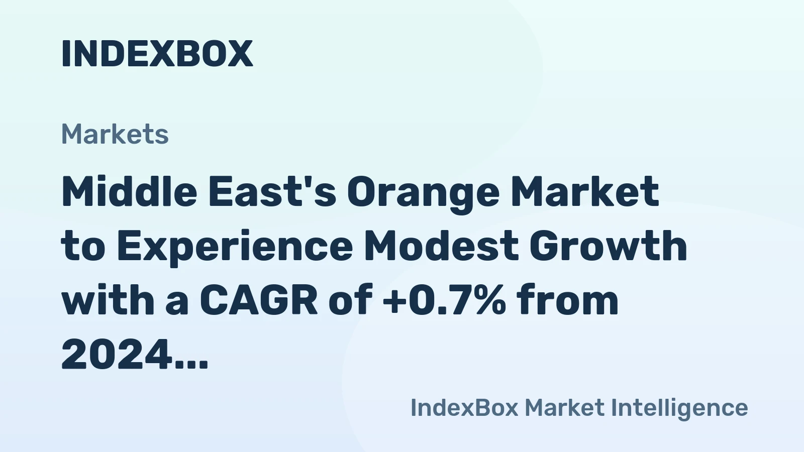 Middle East's Orange Market to Experience Modest Growth with a CAGR of +0.7% from 2024 to 2035