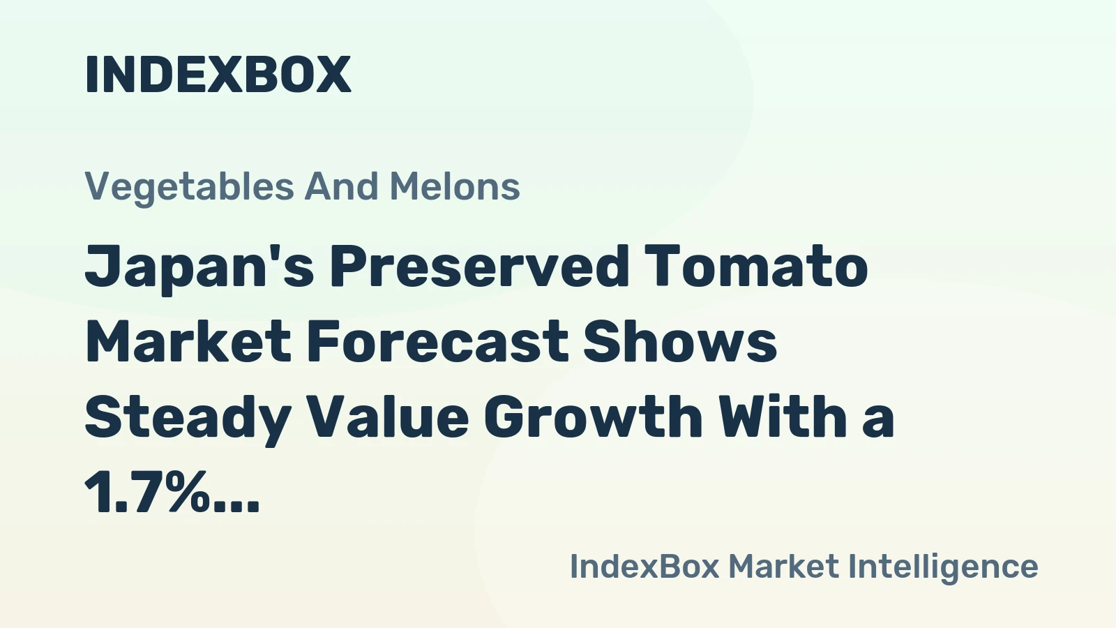 Japan's Preserved Tomato Market Forecast Shows Steady Value Growth With a 1.7% CAGR Through 2035