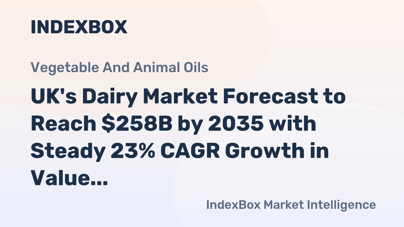 UK's Dairy Market Forecast to Reach $258B by 2035 with Steady 23% CAGR Growth in Value