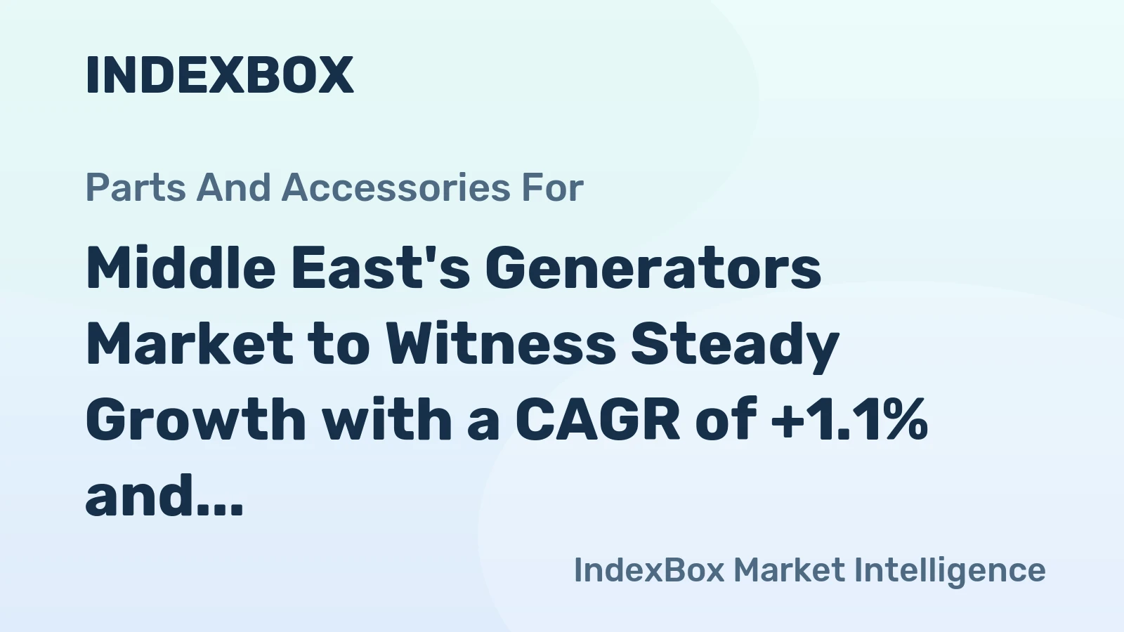 Middle East's Generators Market to Witness Steady Growth with a CAGR of +1.1% and Reach $867M by 2035