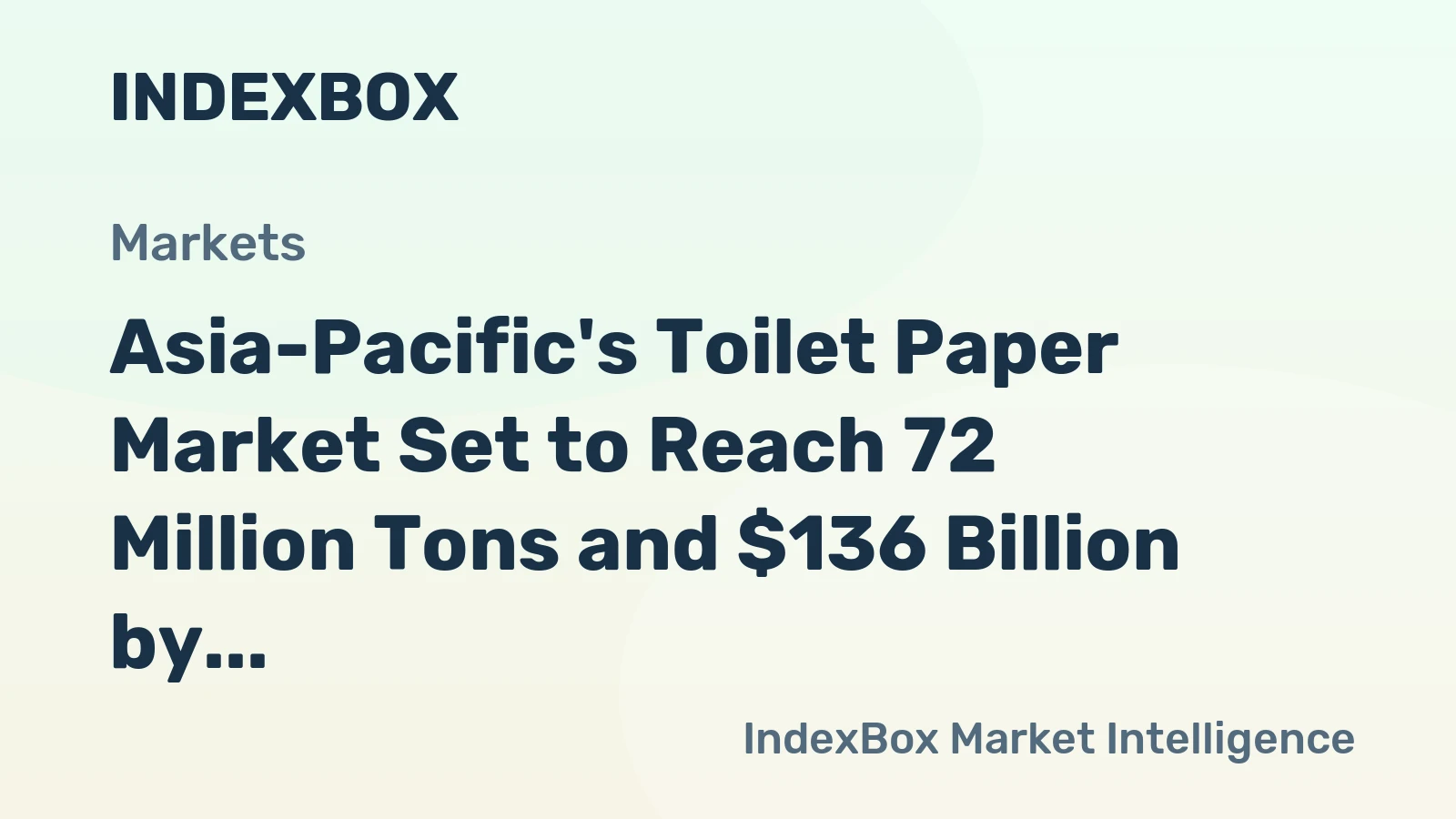 Asia-Pacific's Toilet Paper Market Set to Reach 72 Million Tons and $136 Billion by 2035