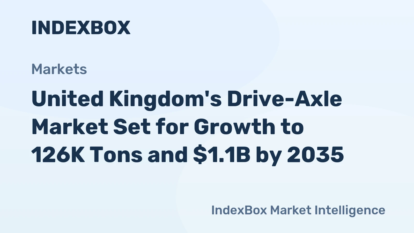 United Kingdom's Drive-Axle Market Set for Growth to 126K Tons and $1.1B by 2035