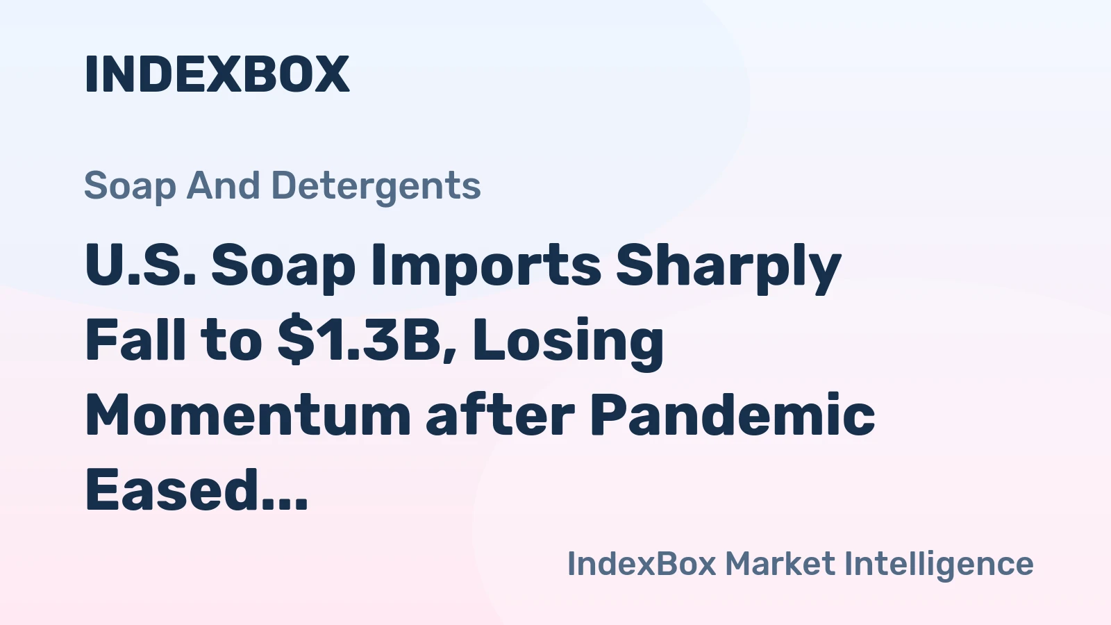 U.S. Soap Imports Sharply Fall to $1.3B, Losing Momentum after Pandemic Eased