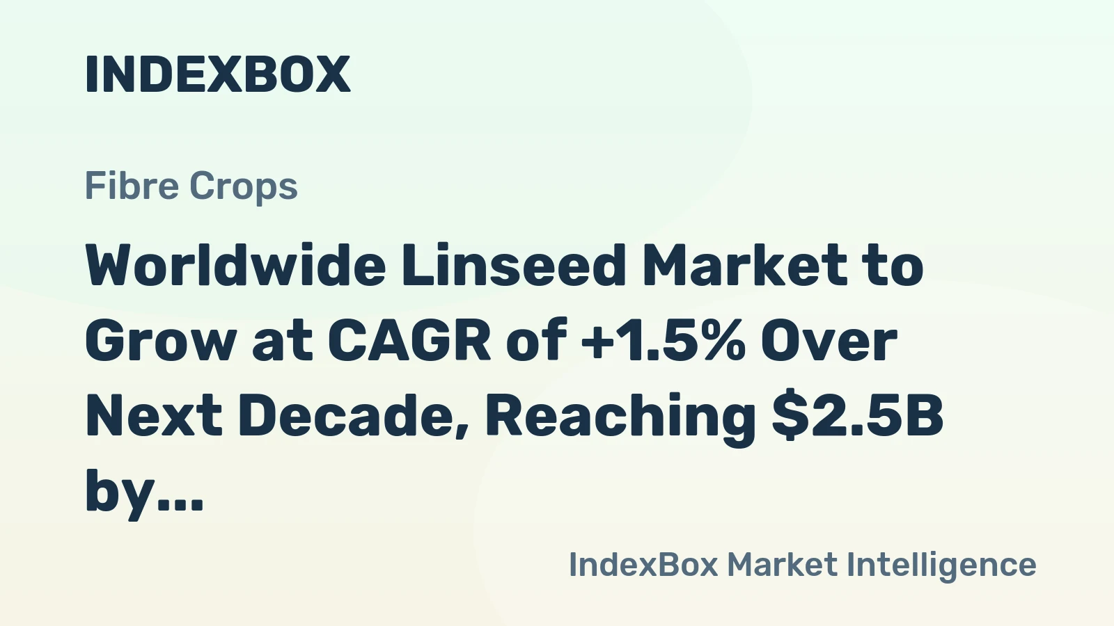 Worldwide Linseed Market to Grow at CAGR of +1.5% Over Next Decade, Reaching $2.5B by 2035