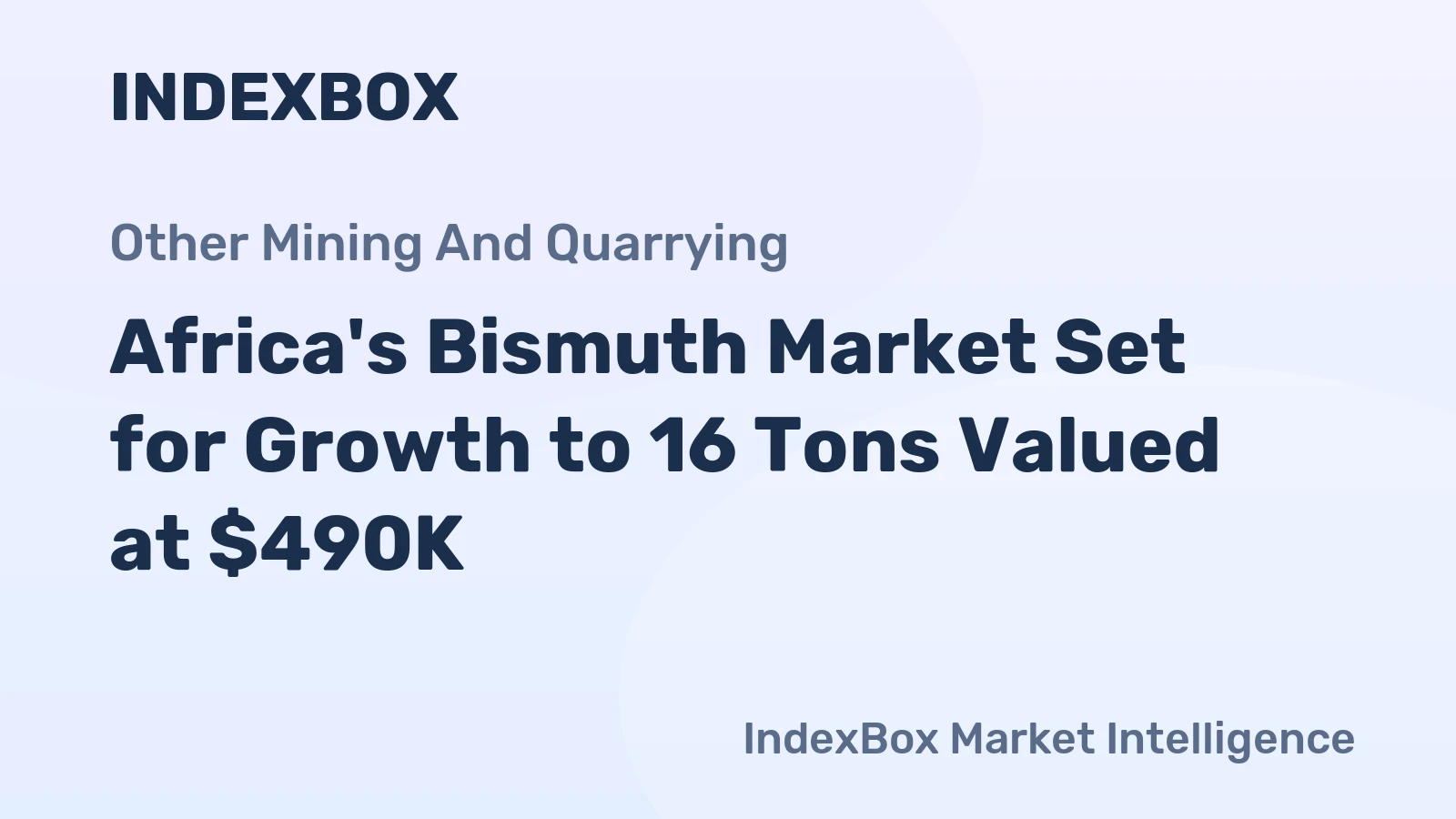 Africa's Bismuth Market Set for Growth to 16 Tons Valued at $490K