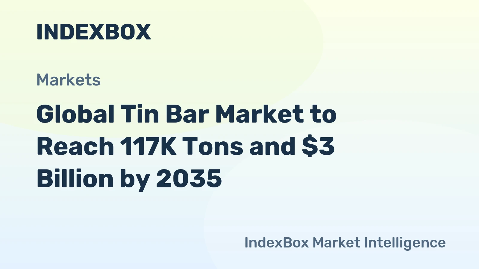 Global Tin Bar Market to Reach 117K Tons and $3 Billion by 2035