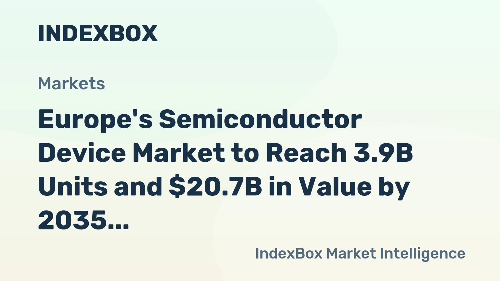 Europe's Semiconductor Device Market to Reach 3.9B Units and $20.7B in Value by 2035