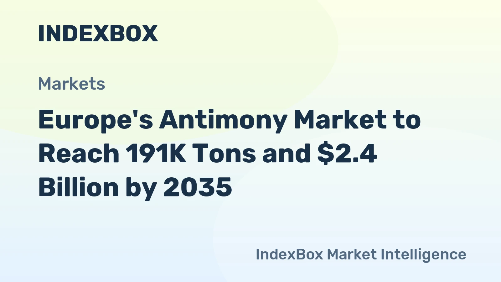 Europe's Antimony Market to Reach 191K Tons and $2.4 Billion by 2035